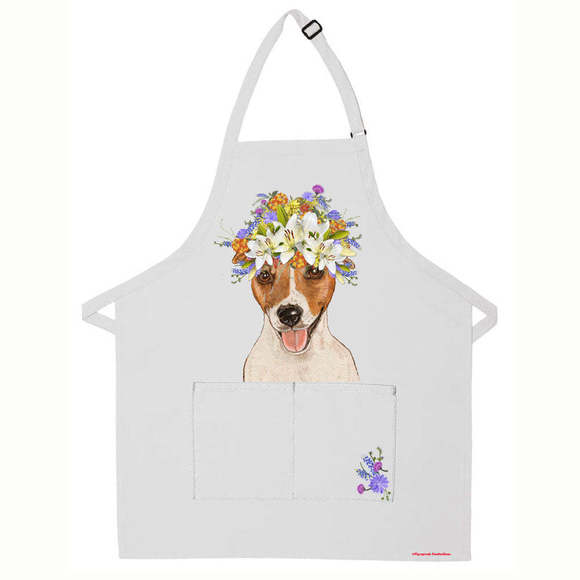 Hail Mary Gifts | Kitchen | Jack Russell Terrier Floral Apron Two ...